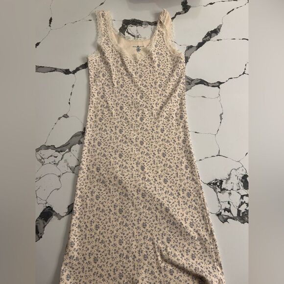Brandy Melville | Dresses | Brandy Melville Dresscream And Blue | Poshmark